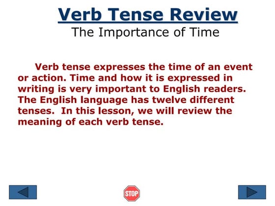 Verb Tenses Ppt Grammatical Tense Perfect Grammar The Present Perfect