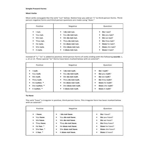 Verb tenses 10º ano | PDF