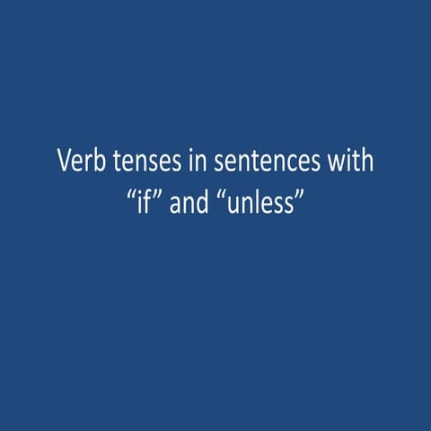 Verb tenses in sentences with | PPTX