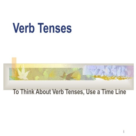 Verb tense time line | PPT