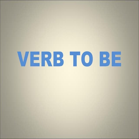 Verb to be 1º A | PPT
