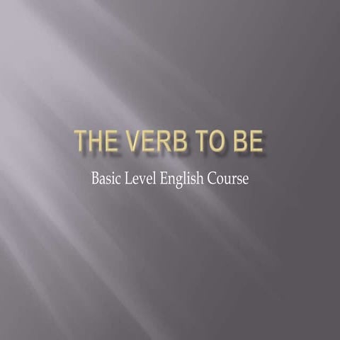 Verb to be explanation | PPT