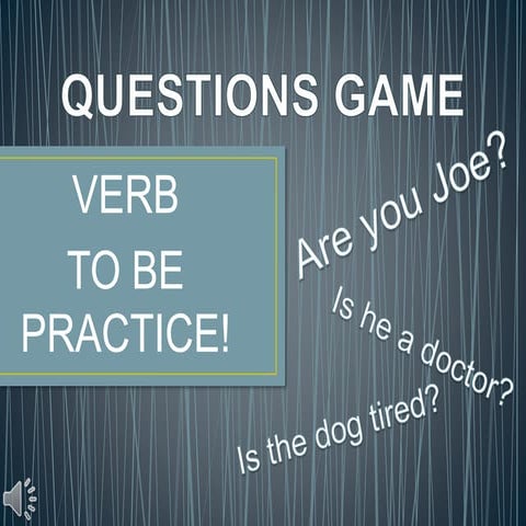 Verb to be questions answers | PPTX