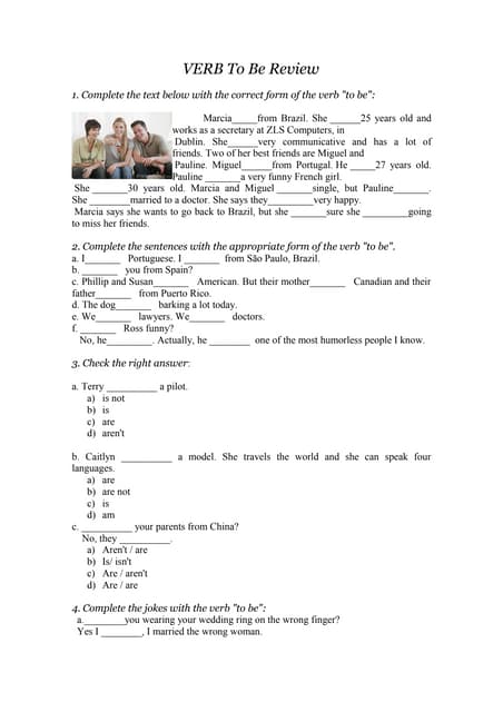 Verb to be practice | PDF