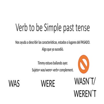 Verb to be Simple past tense explicación sencilla | PPTX
