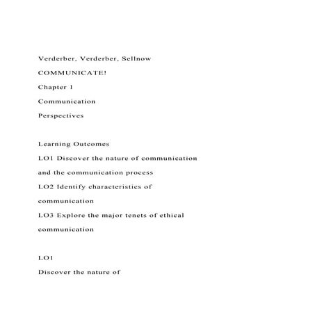 Verderber, Verderber, SellnowCOMMUNICATE!Chapter 1.docx