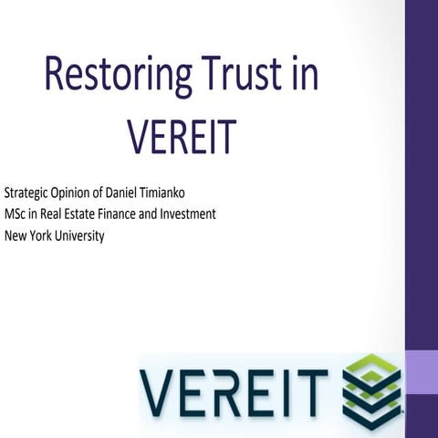Restoring Trust in VEREit | PPT
