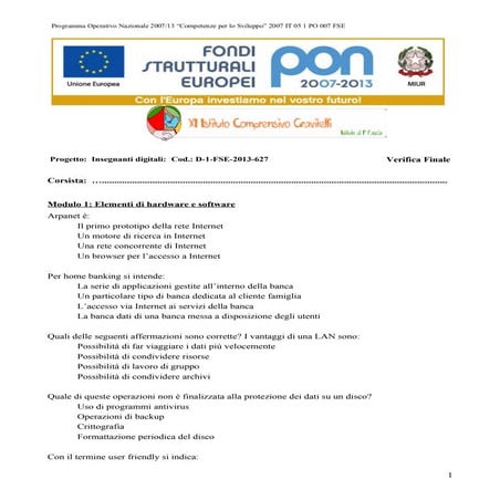 Verifica finale | PDF