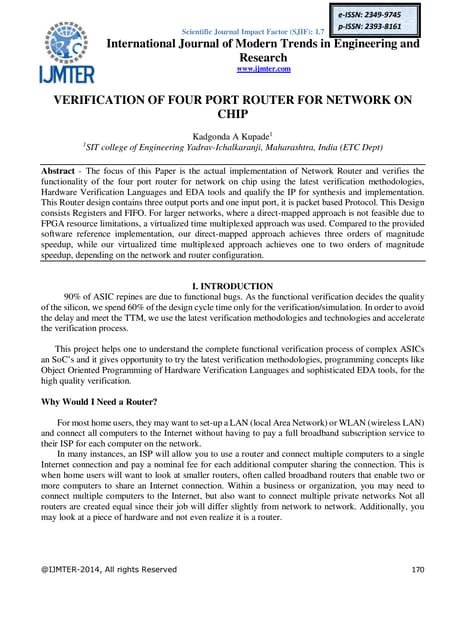 Router 1X3 – RTL Design and Verification | PDF