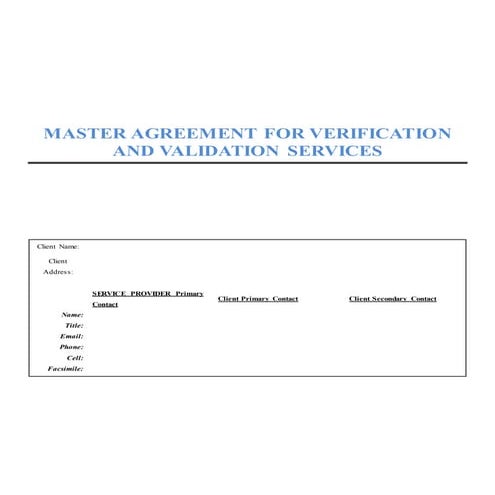 Verification and validation services agreement (Beli/ Buy Agreement ...