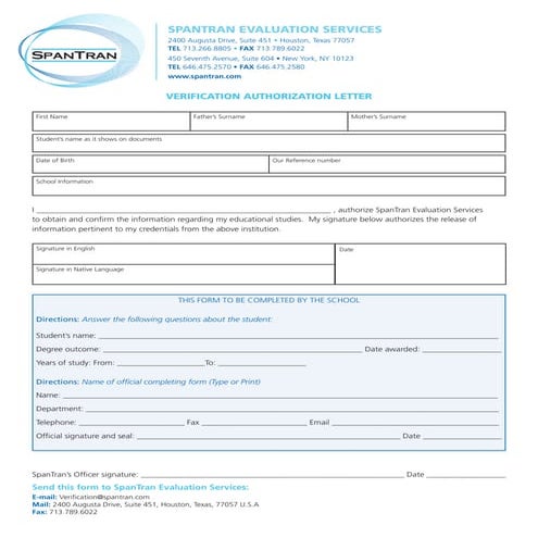Verification Authorization Letter | PDF