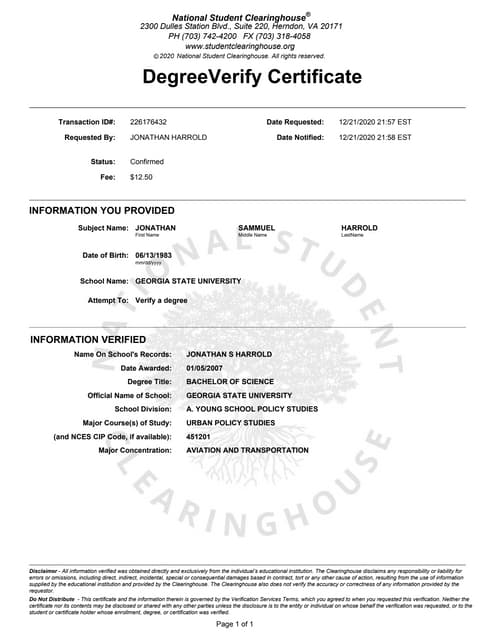 Bradley Robinson Thunderbird Degree Confirmation | PDF Bradley Robinson Thunderbird Degree Confirmation | PDF