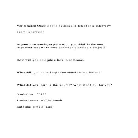 Verification Questions to be asked in telephonic interview .docx