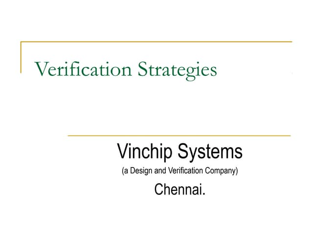 Verification Strategies Ppt