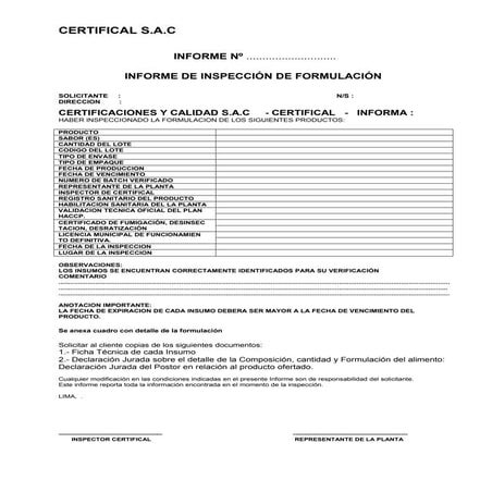 Verific d formula formato | DOC
