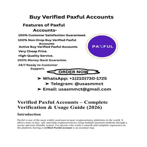 Verified Paxful Account – Complete Verification & Trading Guide 2026 | PDF