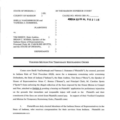 Verified motion for tro | PDF