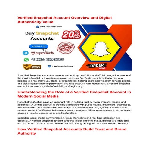 Verified Snapchat Account Overview and Digital Authenticity Value.pdf