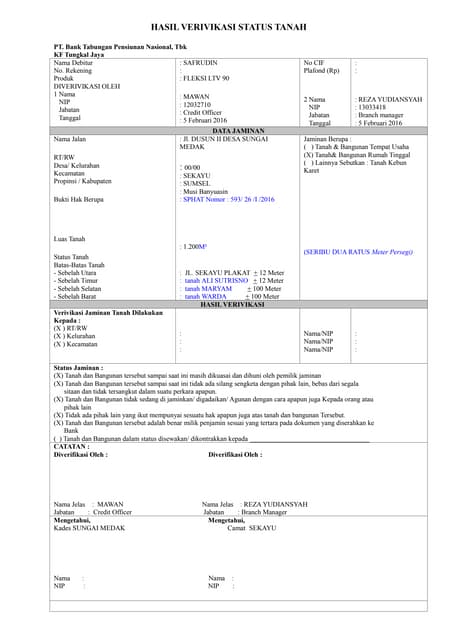 Surat keterangan tanah dan bangunan | DOCX