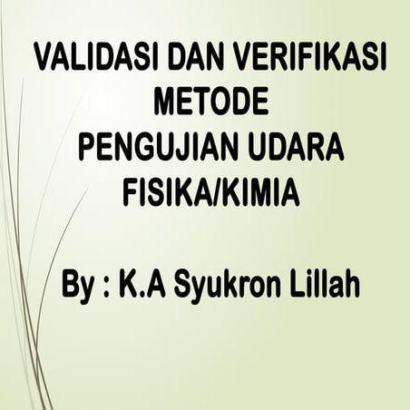 Verifikasi dan Validasi Metode Pemeriksaan Laboratorium Klinik Bagian 1 | PDF