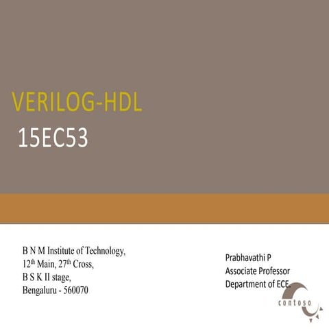 An Introductory Course On Verilog Hdl Verilog Hdl Ppr Pdf