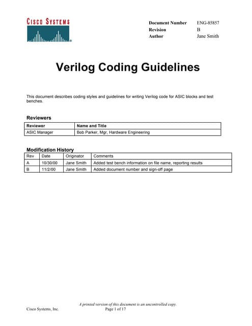 Verilog codingstyle | PDF Verilog codingstyle | PDF