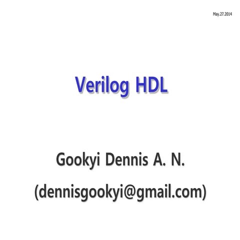 Verilog Hdl Ppt Programming Languages Computing