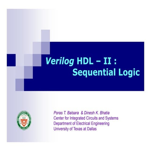 Verilog HDL Introduction -sequential logic | PDF