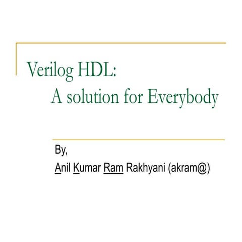 Verilog Tutorial Ppt Programming Languages Computing 7132