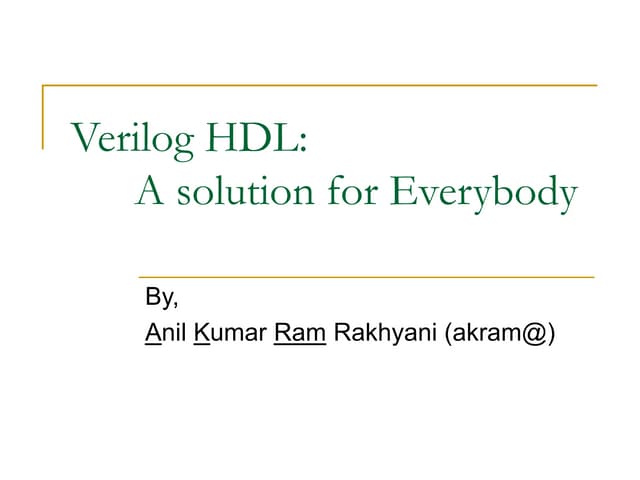Verilog Tutorial Ppt Programming Languages Computing 7132