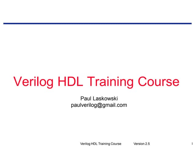 Verilog Hdl Training Course Ppt 7192