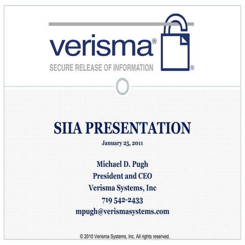 SIIA Previews: Verisma Systems | PDF