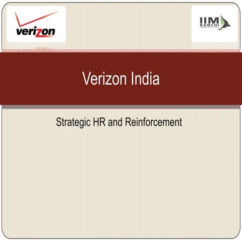 Strategic HR and reinforcement in Verizon | PPT