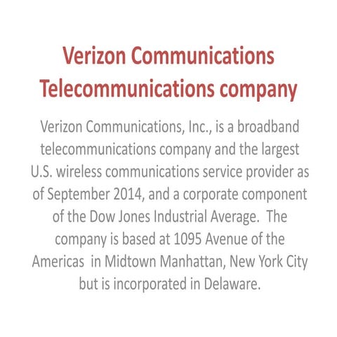 Verizon communications | PPTX