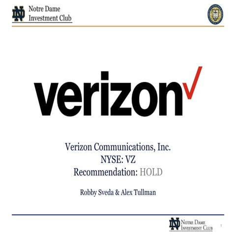 Verizon Investment Pitch Deck | PPTX