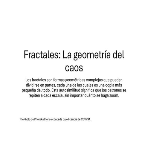 Teoria fractal de matematicas pdf presentacion corta | PDF
