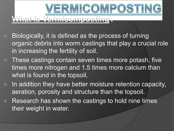 Vermicomposting Process Ppt Vermicomposting: A Step Towards