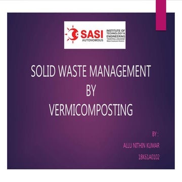 Solid Waste Management by Vermicomposting : Review | PPTX