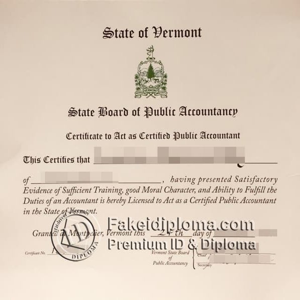 Vermont CPA certificate | PDF