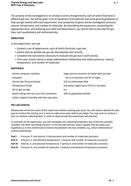 IDEAL GAS LAB REPORT | PDF