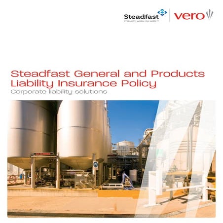 Vero Steadfast General and Products Liability Insurance Policy | PDF