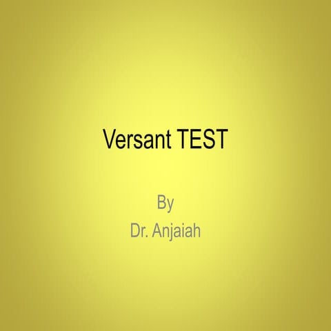 Versant English test | PPTX