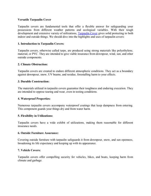 Tarpaulin Its Types Uses And Benefits.pdf