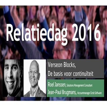 Verseon blocks, de basis voor continuiteit | PPT