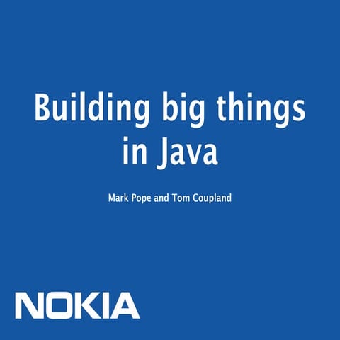 Building big things in Java | KEY | Programming Languages | Computing