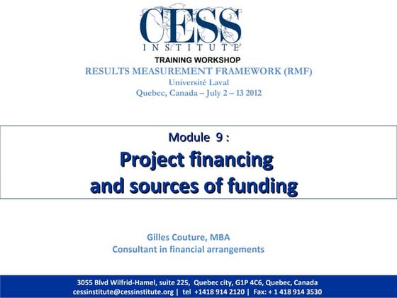 Sources of project financing | PPT
