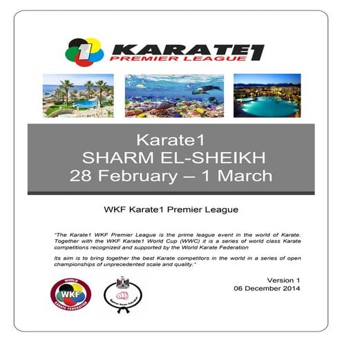 Version 1 bulletin for premier league karate 1 sharm elshik 17 dec 14 | PDF