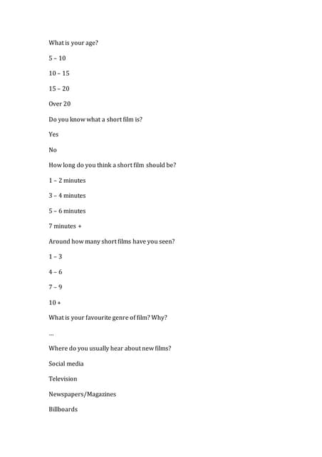 Questionnaire 1 | PDF