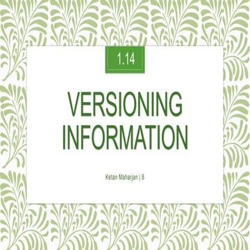 Versioning information | PPTX | Smartphones | Consumer Electronics