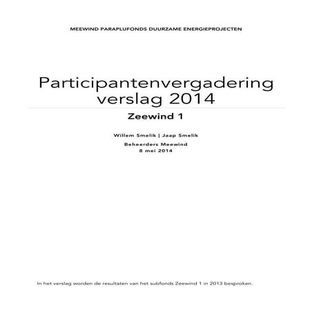 Verslag participantenvergadering zeewind1_80520141 | PDF